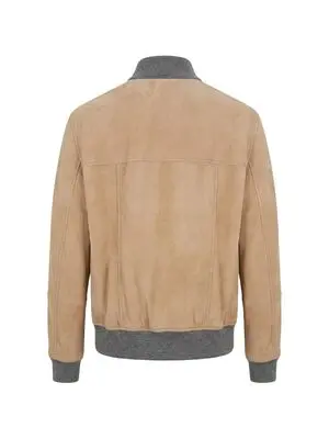 Brunello Cucinelli Suede Bomber Jacket - Multicolor