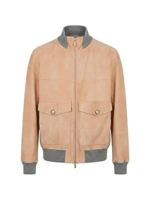 Brunello Cucinelli Suede Bomber Jacket - Multicolor