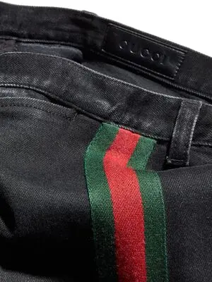 Gucci Denim Cotton Jeans With Stripe Detail - Multicolor