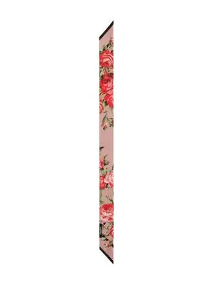 Dolce & Gabbana Roses Bouquet Print Silk Foulard - Multicolor