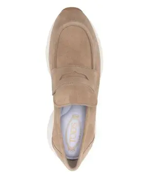 TOD'S Suede Leather Loafers With Chunky Rubber Sole - Multicolor
