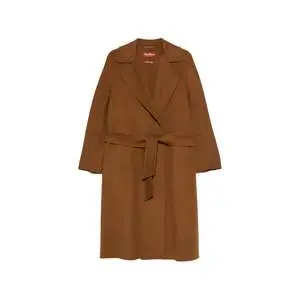 Max Mara Single Breasted Coat With Belt - Brown