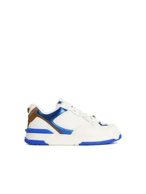 Versace Biggie Leather Sneakers With Medusa And Greca Motifs - White