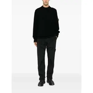 Stone Island Virgin Wool Crew Neck Jumper - Black
