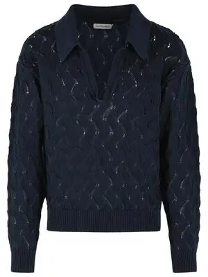Dries Van Noten Maquis' Navy Cotton Sweater - Blue