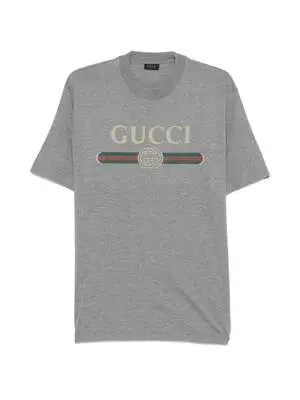 Gucci GUCCI Logo Print Cotton T-Shirt Multicolor