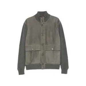Brunello Cucinelli Grey Jackets Leather Jackets - Gray