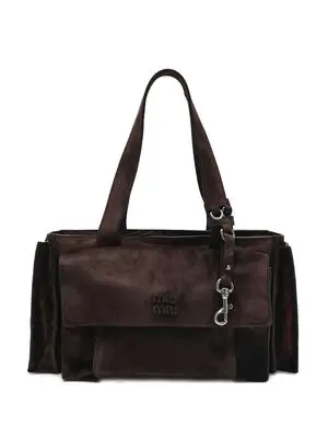 Miu Miu Utilitaire Suede Leather Tote Bag - Multicolor