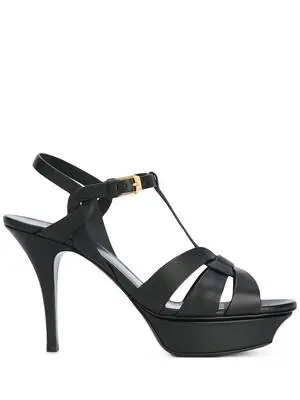Saint Laurent Tribute Leather Platform Sandals - Multicolor