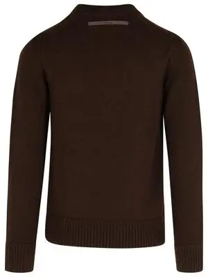 Sacai Wool Sweater With Asymmetric Zip Closure