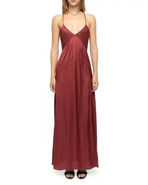 Zadig&Voltaire Rayonne Satin Maxi Dress - Cherry