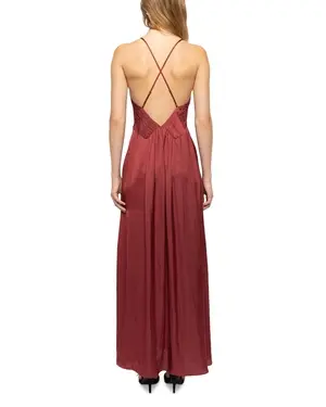 Zadig&Voltaire Rayonne Satin Maxi Dress - Cherry