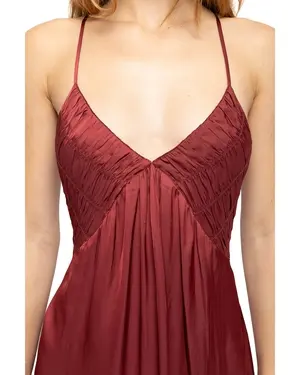 Zadig&Voltaire Rayonne Satin Maxi Dress - Cherry