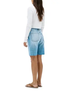 SLVRLAKE High Rise Bermuda Cut Off Jean Shorts
