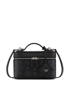 Mcm Visetos Canvas Vanity Case - Black