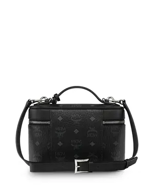 Mcm Visetos Canvas Vanity Case - Black