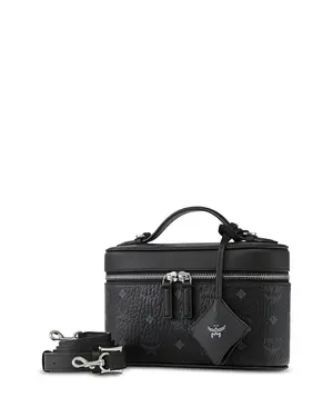 Mcm Visetos Canvas Vanity Case - Black