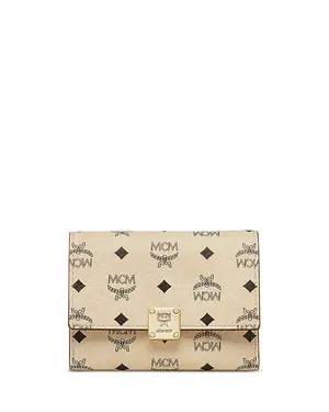 Mcm Aren Small Visetos Canvas Wallet