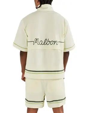MALBON Playa Stand Collar Logo Wind Shirt