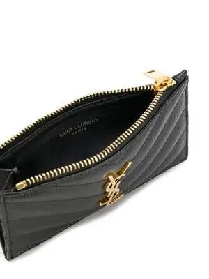Saint Laurent Cassandre Leather Card Case - Multicolor