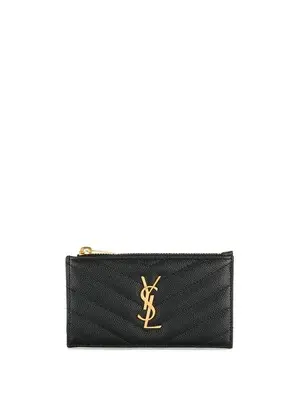 Saint Laurent Cassandre Leather Card Case - Multicolor