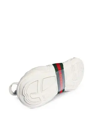 Gucci White Suede And Leather Lace-up Flex Sneakers - Multicolor