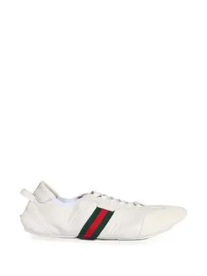 Gucci GUCCI White Suede And Leather Lace-Up Flex Sneakers Multicolor