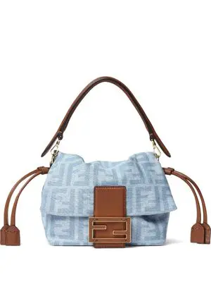 Fendi Mamma Baguette Small Denim Handbag - Multicolor
