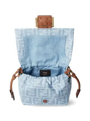 Fendi Mamma Baguette Small Denim Handbag