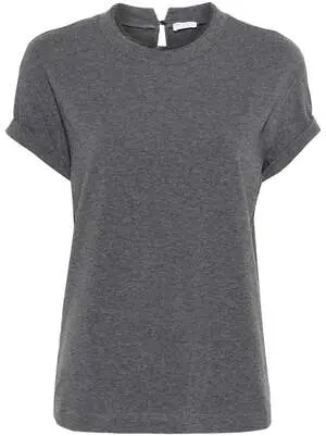 Brunello Cucinelli Monili Collar Cotton T-shirt - Multicolor