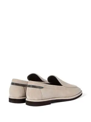 Brunello Cucinelli Leather Loafers With Monili Decoration - Multicolor