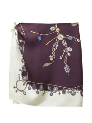 Versace Printed Silk Skirt - Multicolor