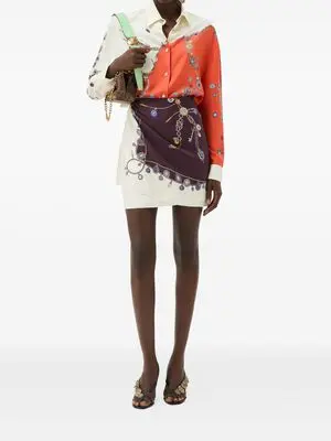 Versace Printed Silk Skirt