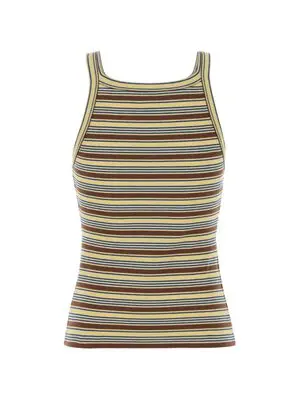 Fendi Striped Cotton Tank Top