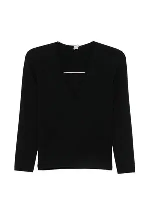 TOTEME V-neck Ribbed Sweater - Multicolor