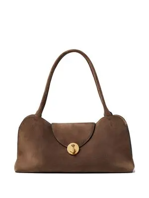 Versace Suede Shoulder Bag With Medusa Hardware - Multicolor