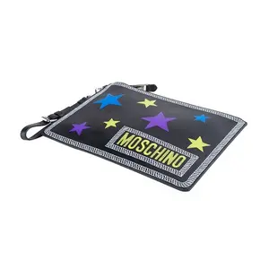 Moschino Five-pointed Star Letter Zipper Clutch
