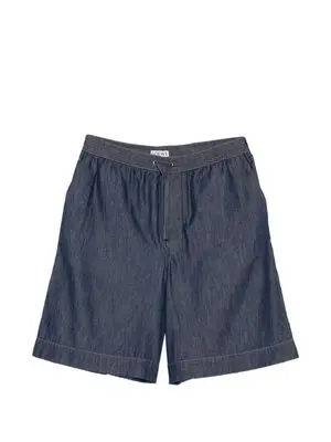Loewe Anagram Embroidered Denim Shorts - Multicolor