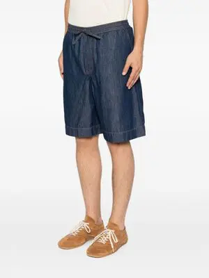 Loewe Anagram Embroidered Denim Shorts - Multicolor