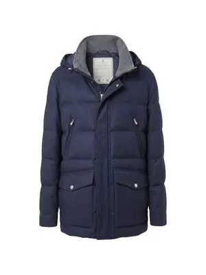 Brunello Cucinelli Wool Hooded Jacket - Multicolor