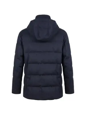 Brunello Cucinelli Wool Hooded Padded Jacket - Multicolor