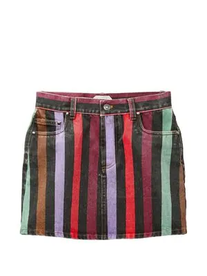 Versace Striped Denim Skirt - Multicolor