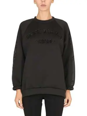 Max Mara Embellished Logo Sweatshirt - Black