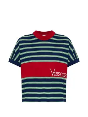 Versace Striped Cotton T-shirt - Multicolor