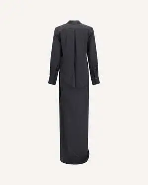 SA SU PHI Cross-over Maxi Dress With Micro Polka Dots
