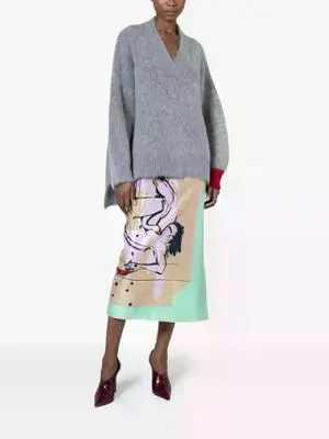ROKSANDA Tehla Oversized Colour-block V-neck Sweater