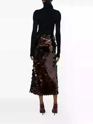 ROKSANDA Sequin-embellished Midi Skirt - Brown