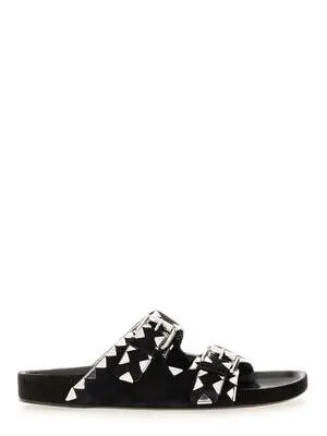Isabel Marant Étoile Lennyo Studded Buckled Sandals - Black