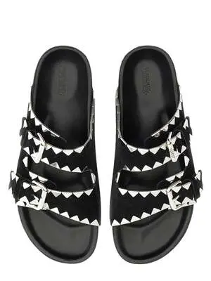 Isabel Marant Étoile Lennyo Studded Buckled Sandals - Black