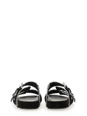 Isabel Marant Étoile Lennyo Studded Buckled Sandals - Black